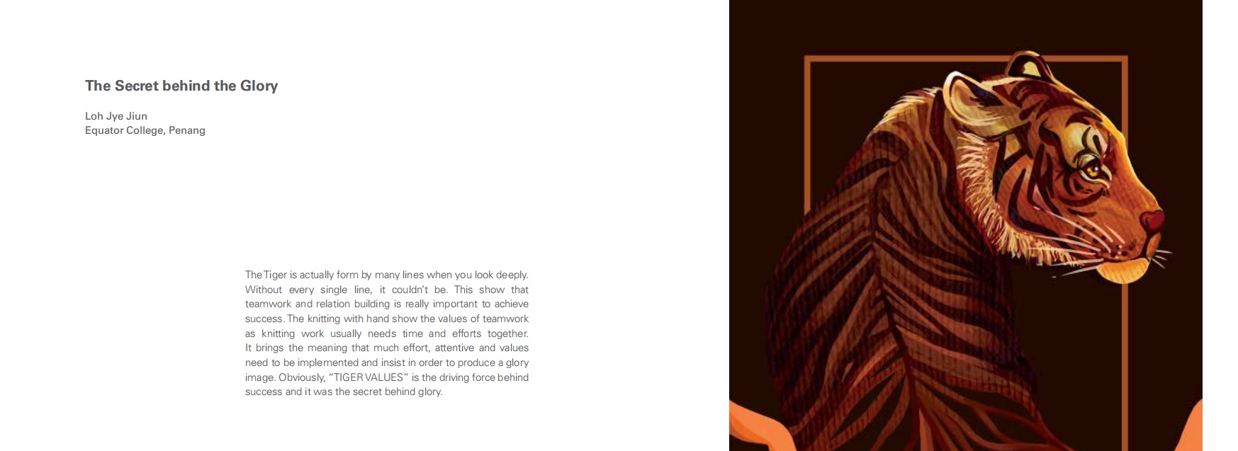 MyTIGER Values Art Competition by Maybank Winner - Loh Jye Jiun